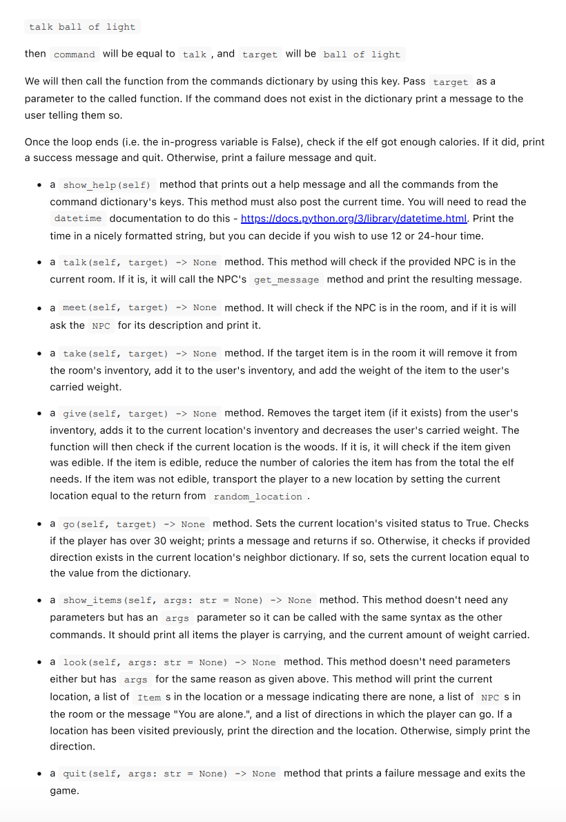 Solved Make sure this is all in python. I need a Zork like | Chegg.com