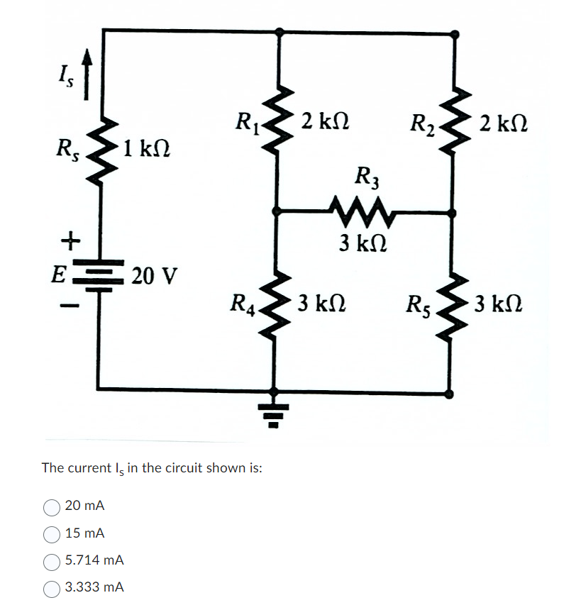Solved The current IS ﻿in the circuit shown | Chegg.com