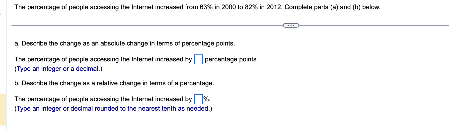 Solved a. Describe the change as an absolute change in terms | Chegg.com