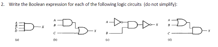 Solved Write the Boolean expression for each of the | Chegg.com