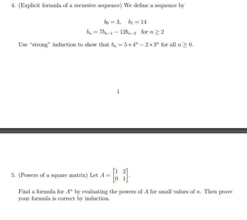 Solved 4. (Explicit formula of a recursive sequence) We | Chegg.com