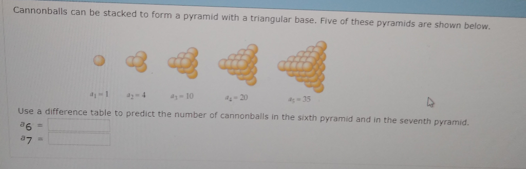 Solved Cannonballs can be stacked to form a pyramid with a | Chegg.com