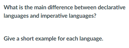 Solved What is the main difference between declarative | Chegg.com