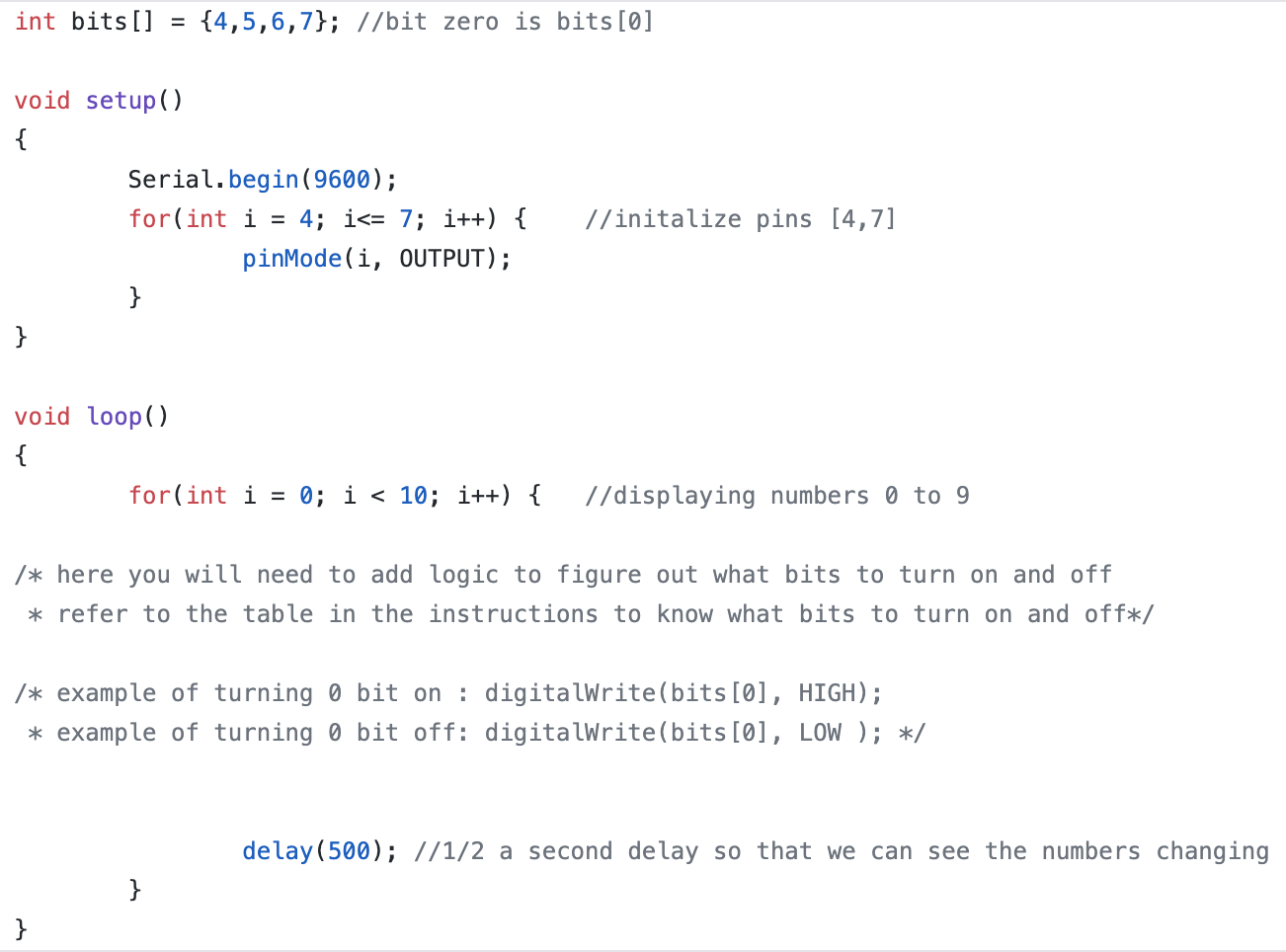 Solved Use a 7 segment display. Write it to display numbers | Chegg.com