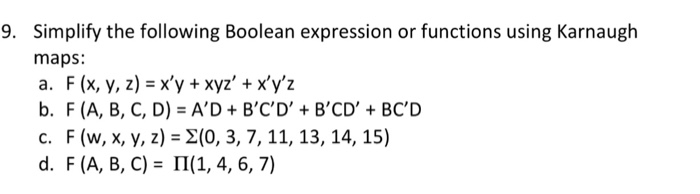 Solved Simplify the following Boolean expression or | Chegg.com