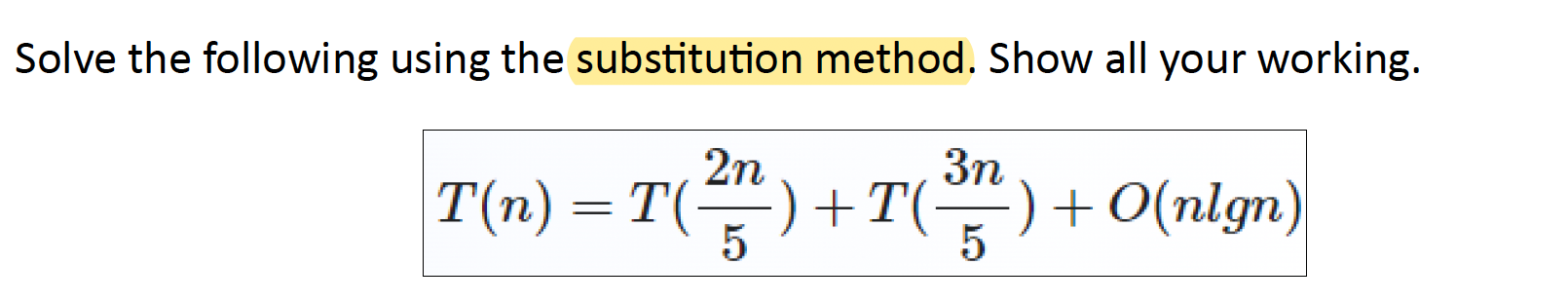 Solved Solve the following using the substitution method. | Chegg.com