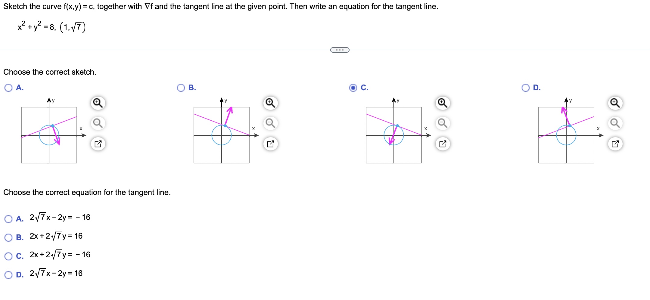 Solved Sketch the curve f(x,y)=c, together with ∇f and the | Chegg.com