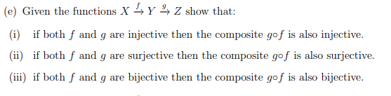Solved (e) Given the functions X Y Z showt if both f and g | Chegg.com