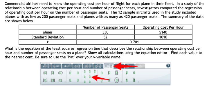 Solved Commercial airlines need to know the operating cost | Chegg.com