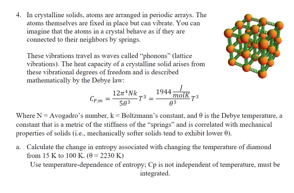 4. In crystalline solids, atoms are arranged in | Chegg.com