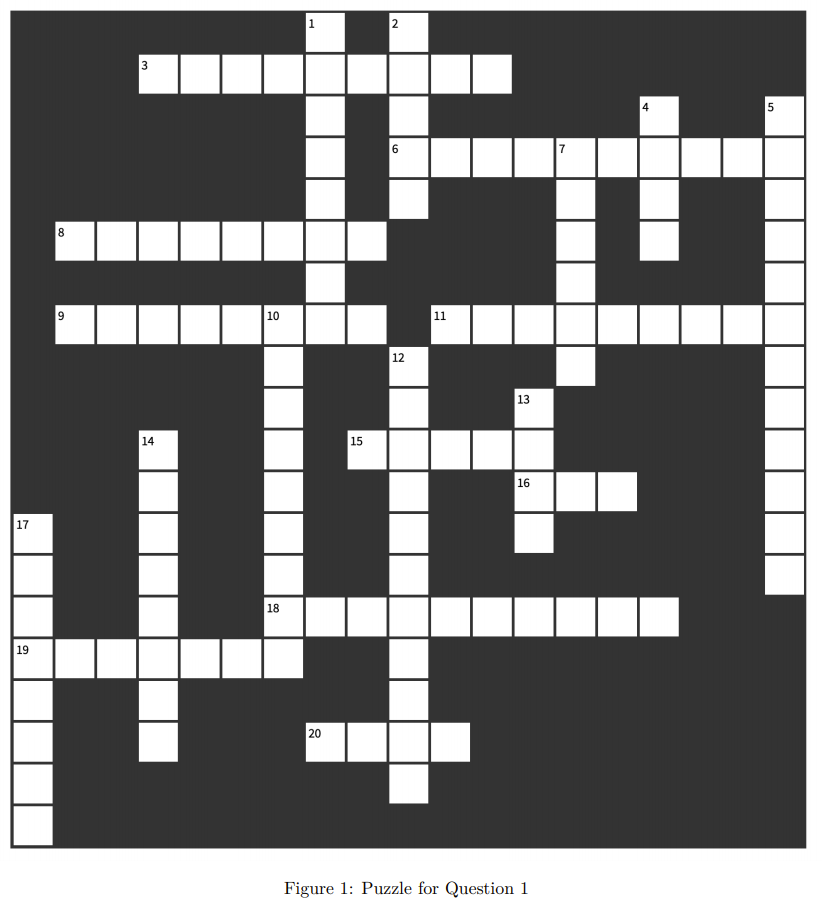 1. (10 points) Solve the following crossword puzzle. | Chegg.com