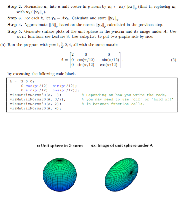 Solved 4 Visualization of Matrix Norms in 3-D [30 points) | Chegg.com