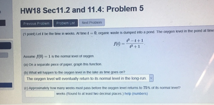 Solved HW18 Sec11.2 and 11.4: Problem5 Previous Problem | Chegg.com