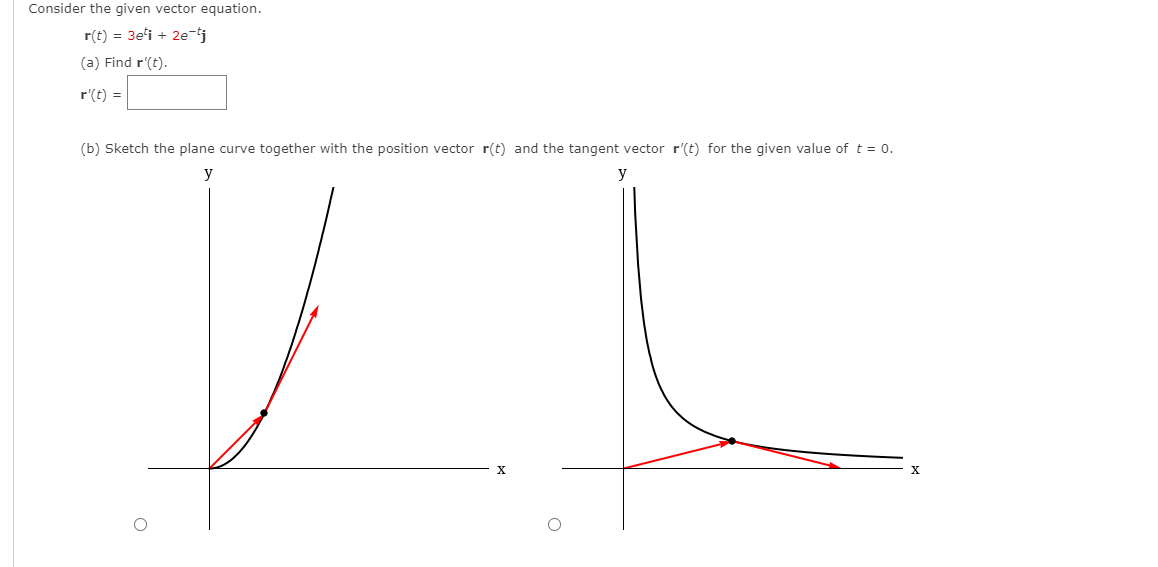 Solved Consider the given vector equation. r(t) = 3eti + | Chegg.com