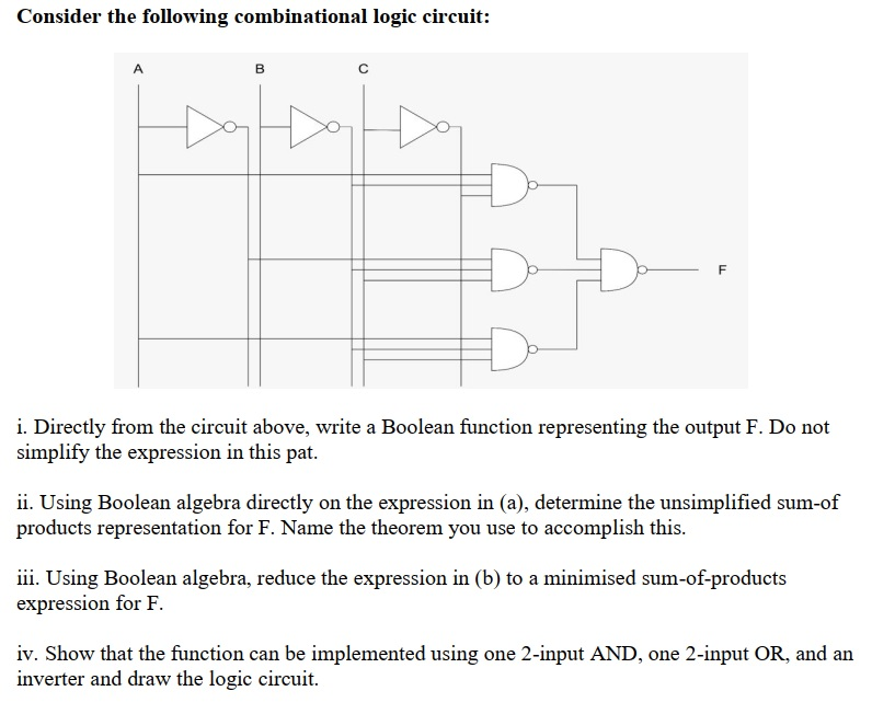 Solved Consider the following combinational logic circuit: А | Chegg.com