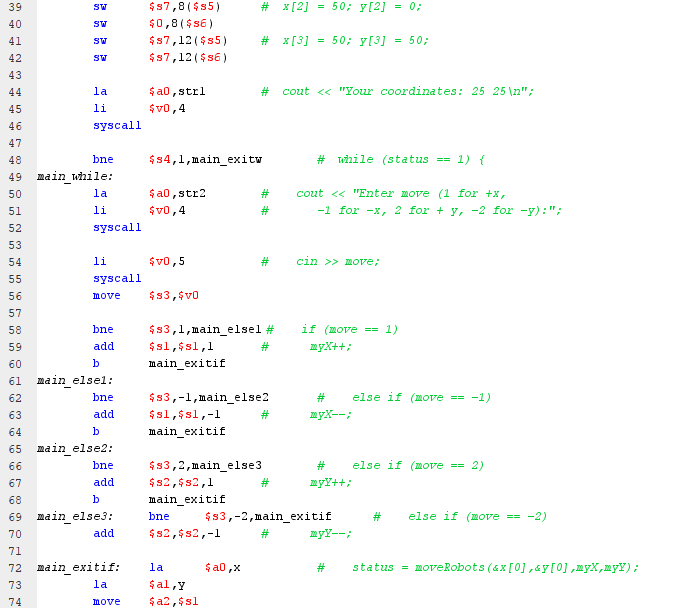 Solved Help me with an error in my code, in the moveRobot | Chegg.com