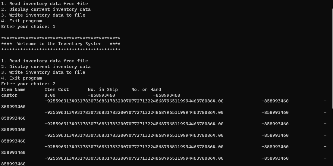 Solved The input file has been fixed but it isnt loading the | Chegg.com