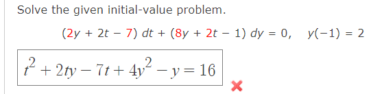 Solved Solve the given initial-value problem. | Chegg.com