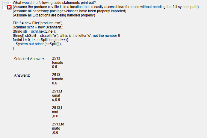 Solved What would the following code statements print out? | Chegg.com
