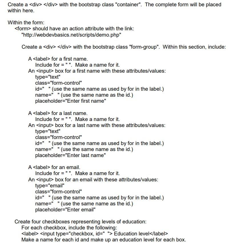 Solved This assignment will contain a form that implements | Chegg.com