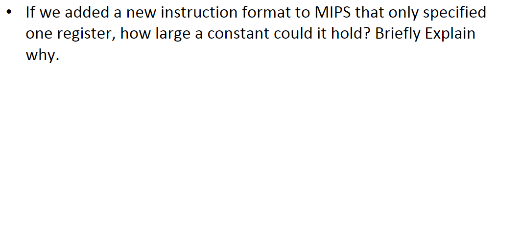 Solved If we added a new instruction format to MIPS that | Chegg.com