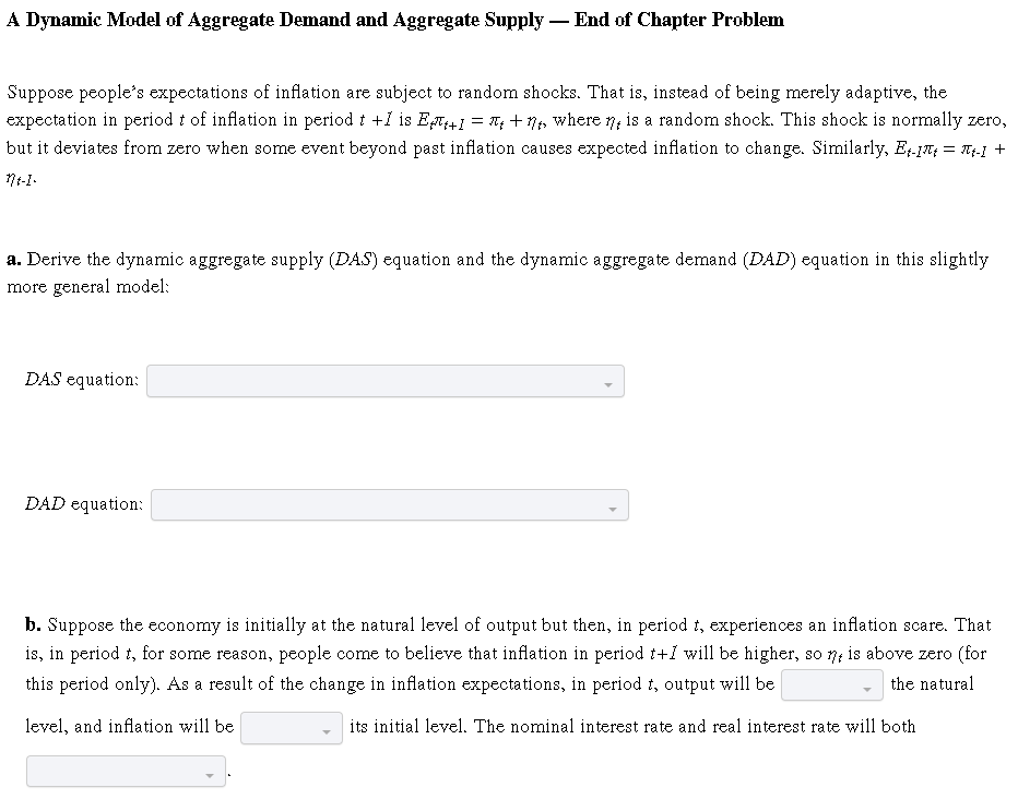 A Dynamic Model of Aggregate Demand and Aggregate | Chegg.com