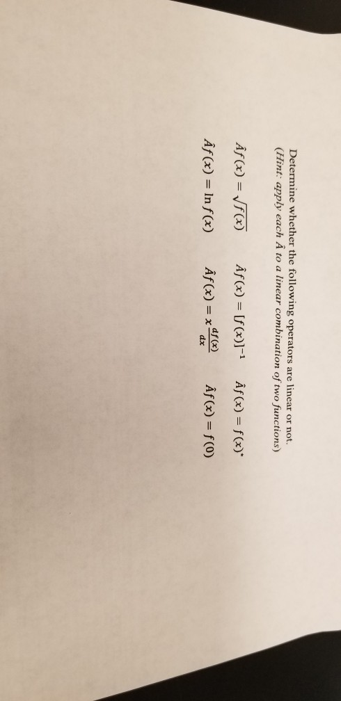 Solved Determine whether the following operators are linear | Chegg.com