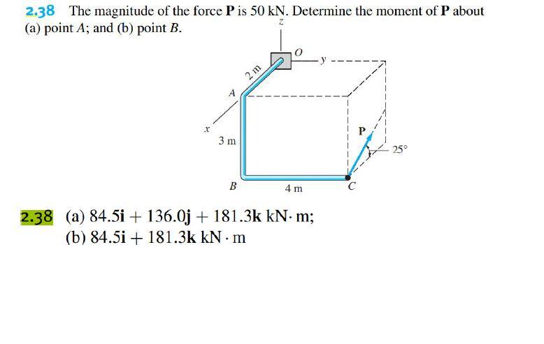 Solved 2.38 The magnitude of the force P is 50 kN. Determine | Chegg.com
