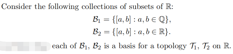 Solved Consider the following collections of subsets of R: | Chegg.com