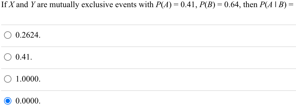 Solved If P A 0 3 P B 0 55 And P A∪b 0 7 Then P A∣b