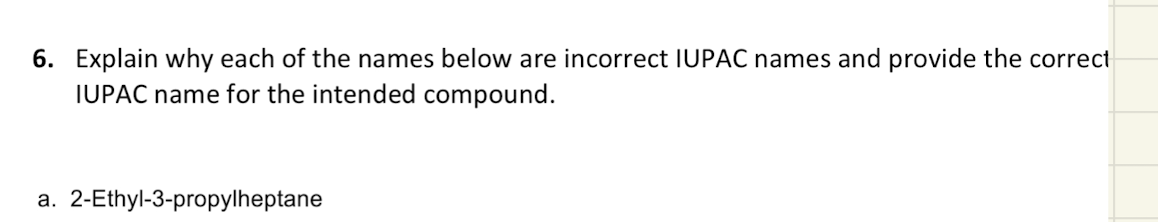 Solved 6. Explain why each of the names below are incorrect | Chegg.com