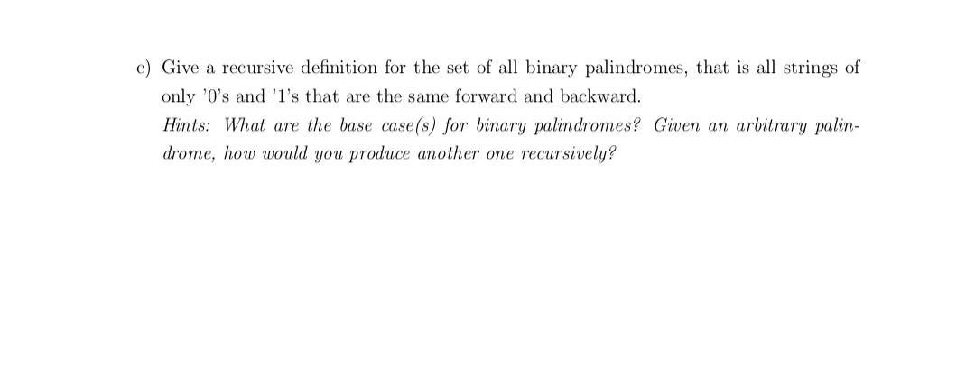 Solved c) Give a recursive definition for the set of all | Chegg.com