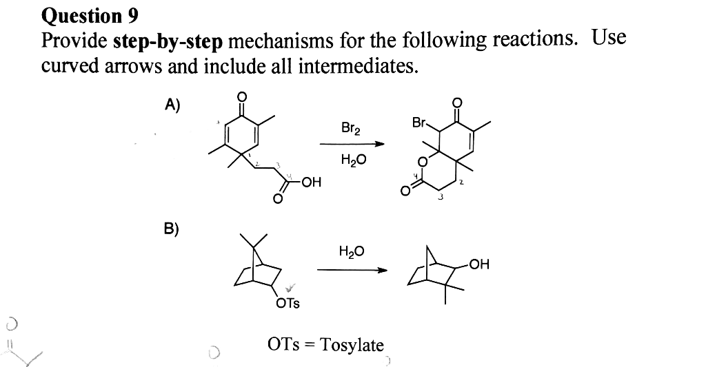 Solved Question9 Provide step-by-step mechanisms for the | Chegg.com