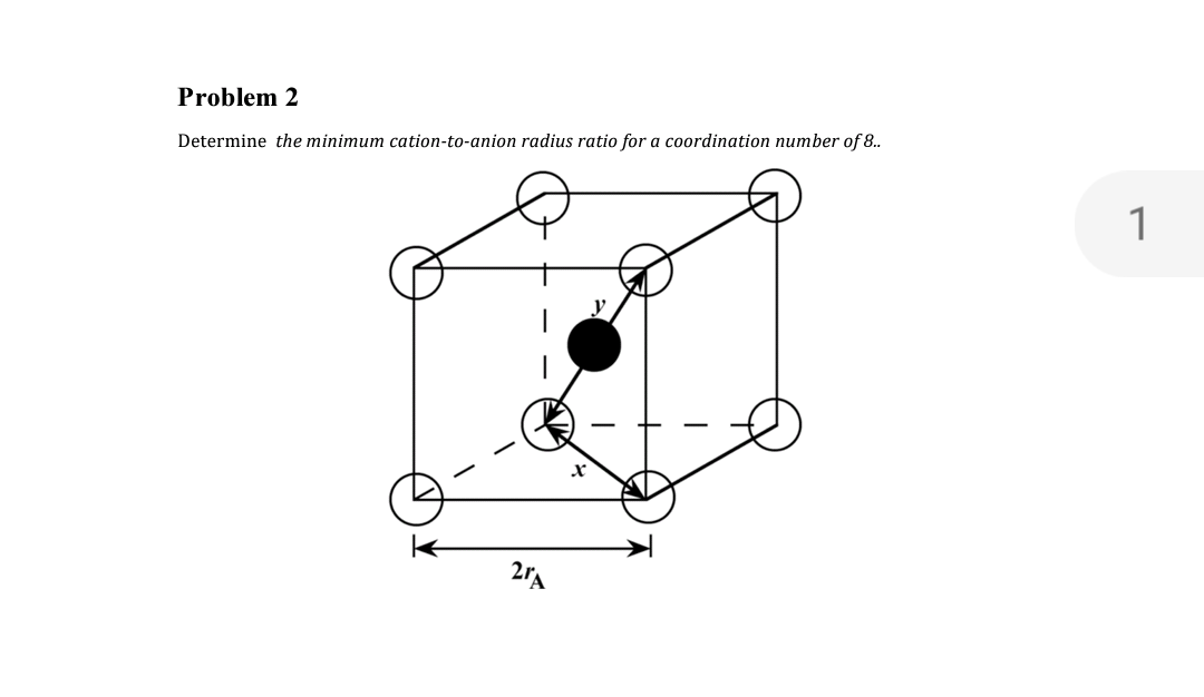 Solved Problem 2 Determine The Minimum Cation To Anion