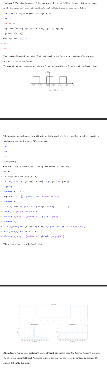 Solved Problem 1 (No action is needed): A function can be | Chegg.com