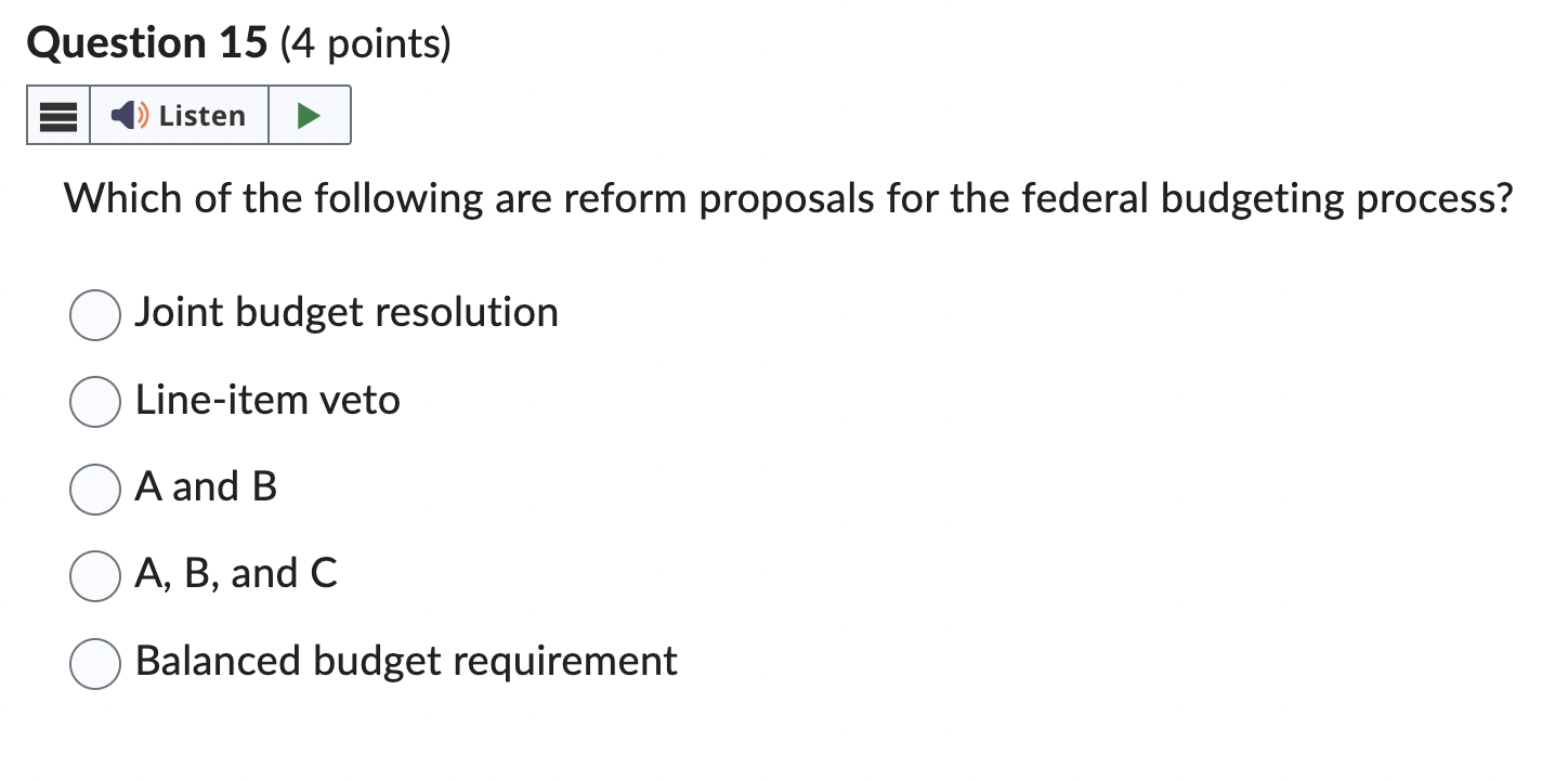 Solved Which of the following are reform proposals for the | Chegg.com