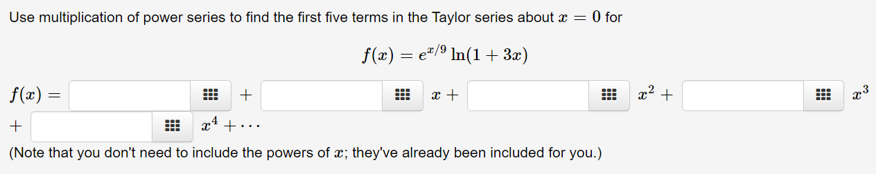 Solved Use multiplication of power series to find the first | Chegg.com