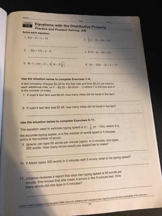 1 4 Practice Solving Equations - Tessshebaylo