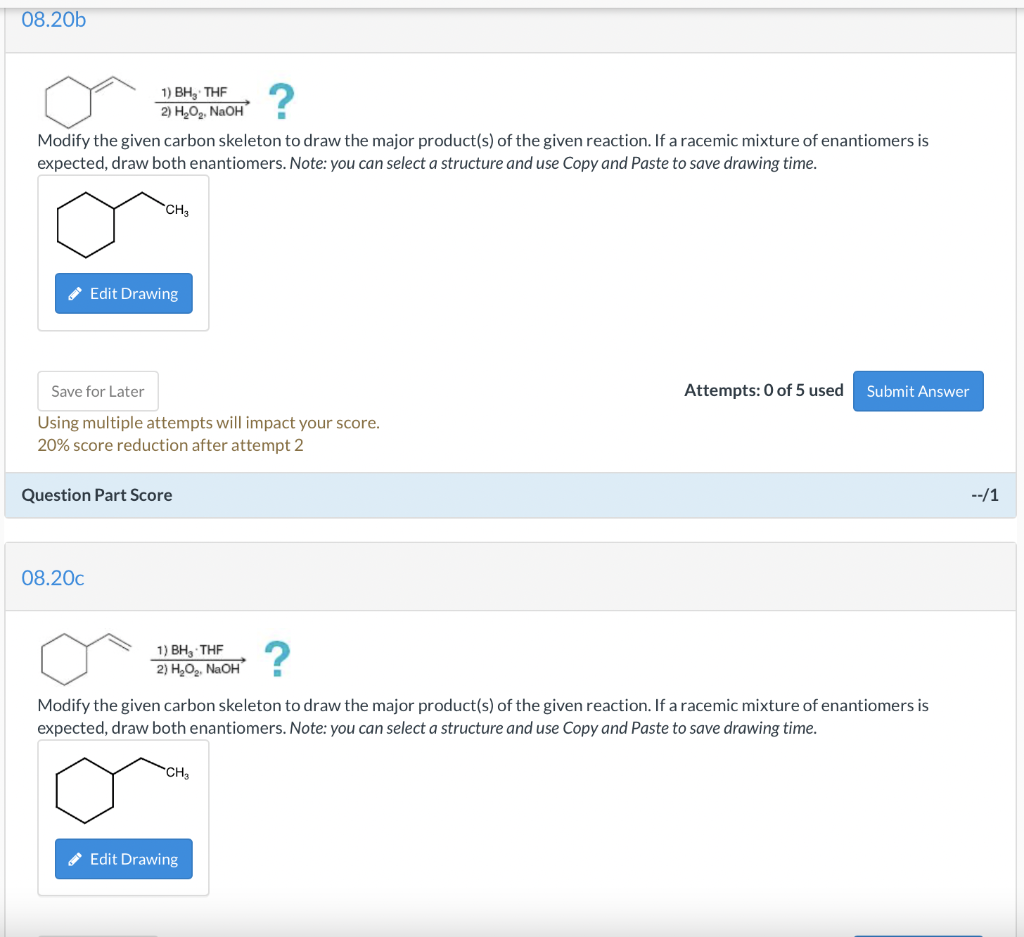 Solved Predict the product(s) for each of the | Chegg.com