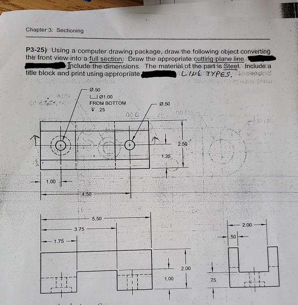 Solved Chapter 3: Sectioning P3-25) Using a computer drawing | Chegg.com