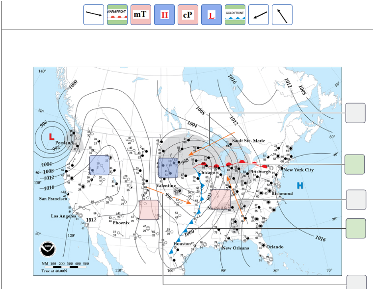 Solved Figure C1 shows a top view of a midlatitude cyclone | Chegg.com