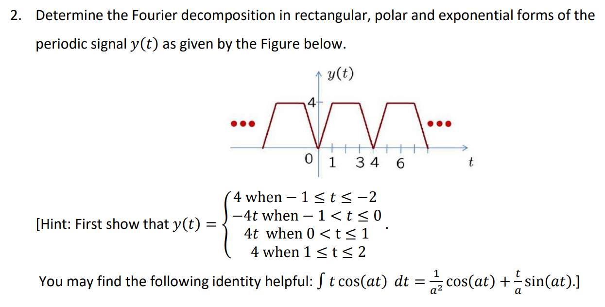 Solved 2 Determine The Fourier Decomposition In