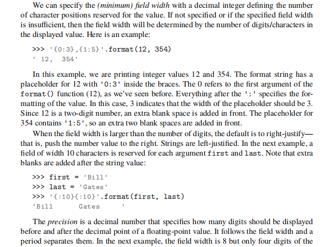 Solved We Can Specify The Minimum Field Width With A