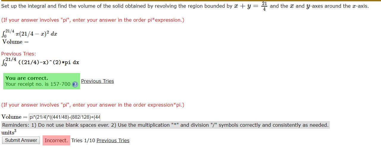 Solved Set up the integral and find the volume of the solid | Chegg.com