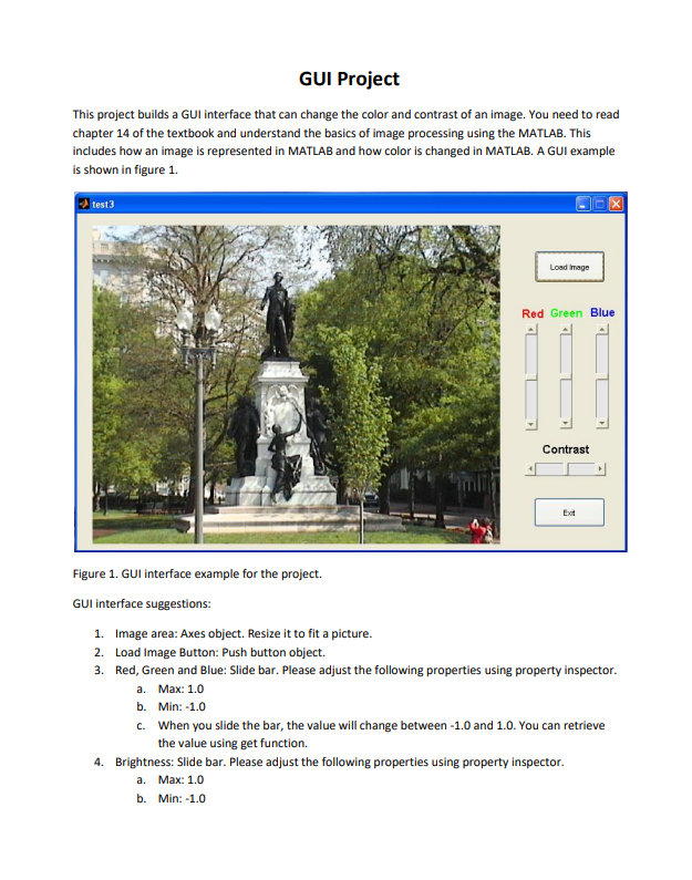GUI Project This project builds a GUl interface that | Chegg.com