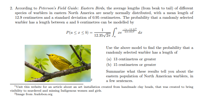 Solved 2. According to Peterson's Field Guide: Eastern | Chegg.com