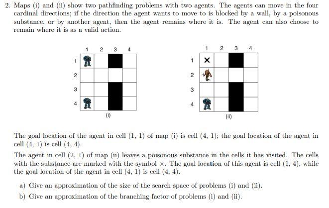 2. Maps (i) and (ii) show two pathfinding problems | Chegg.com