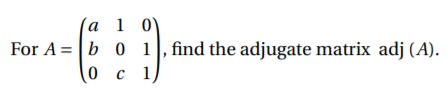 Solved a 10 For A= b 0 1 ), find the adjugate matrix adj | Chegg.com