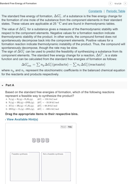 Solved ± Gibbs Free Energy: Spontaneity 18 of 29 Gibbs free | Chegg.com