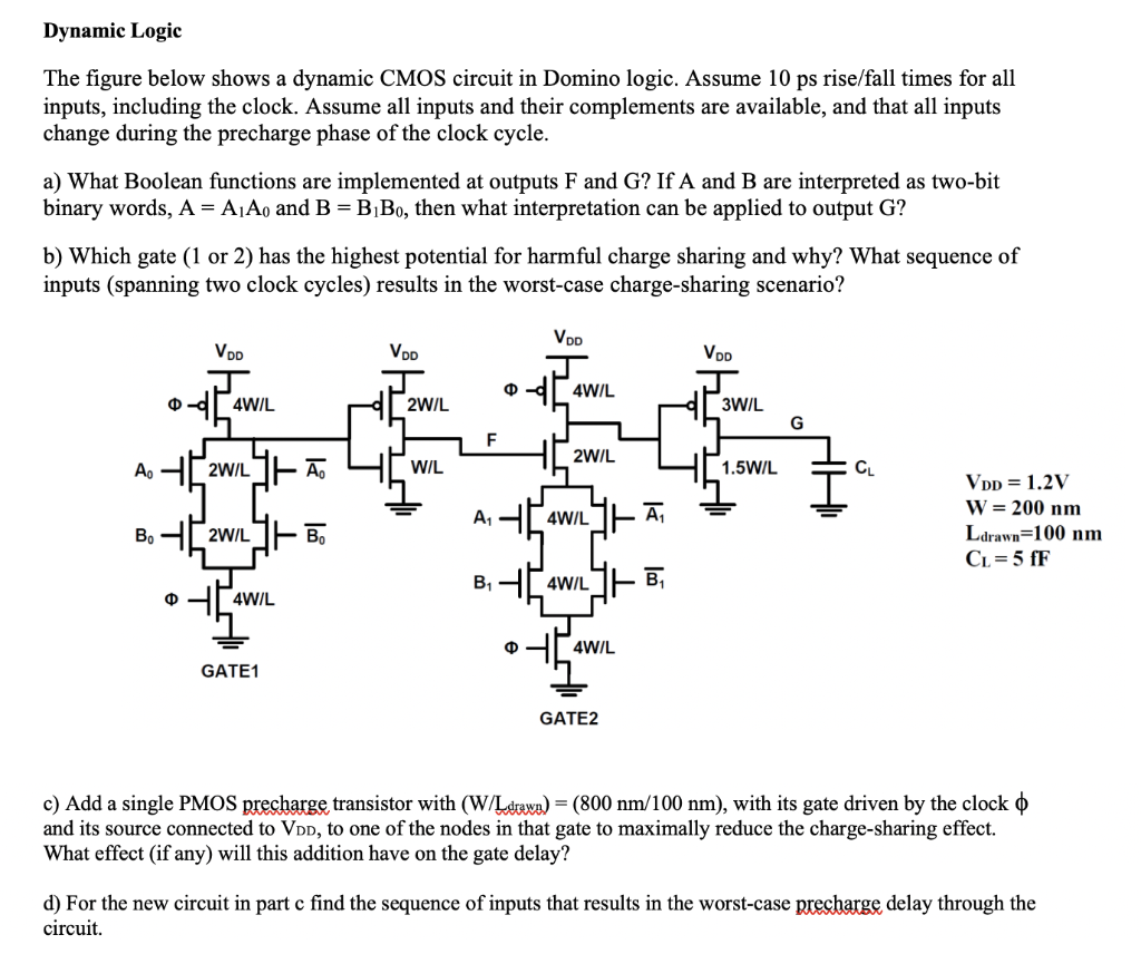 Dynamic Logic The Figure Below Shows A Dynamic Cmos
